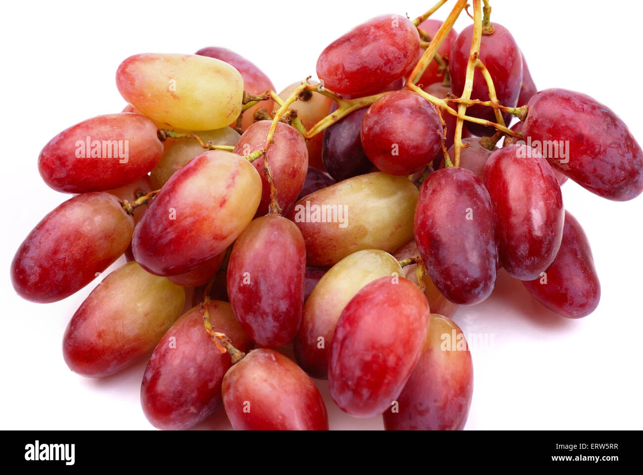 One whole cluster of red grapes on white Stock Photo - Alamy