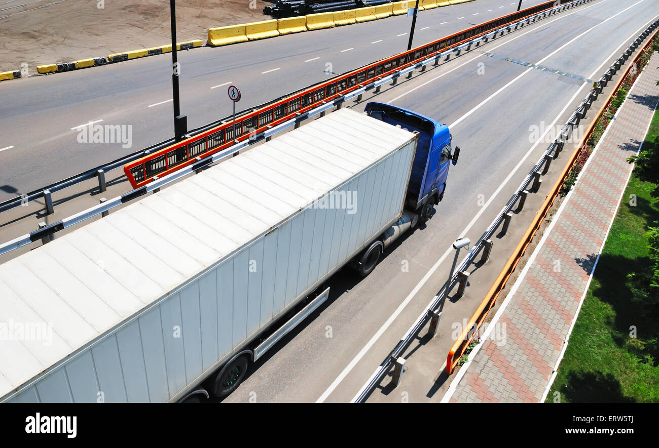 Transportation of cargoes in containers by lorry Stock Photo - Alamy