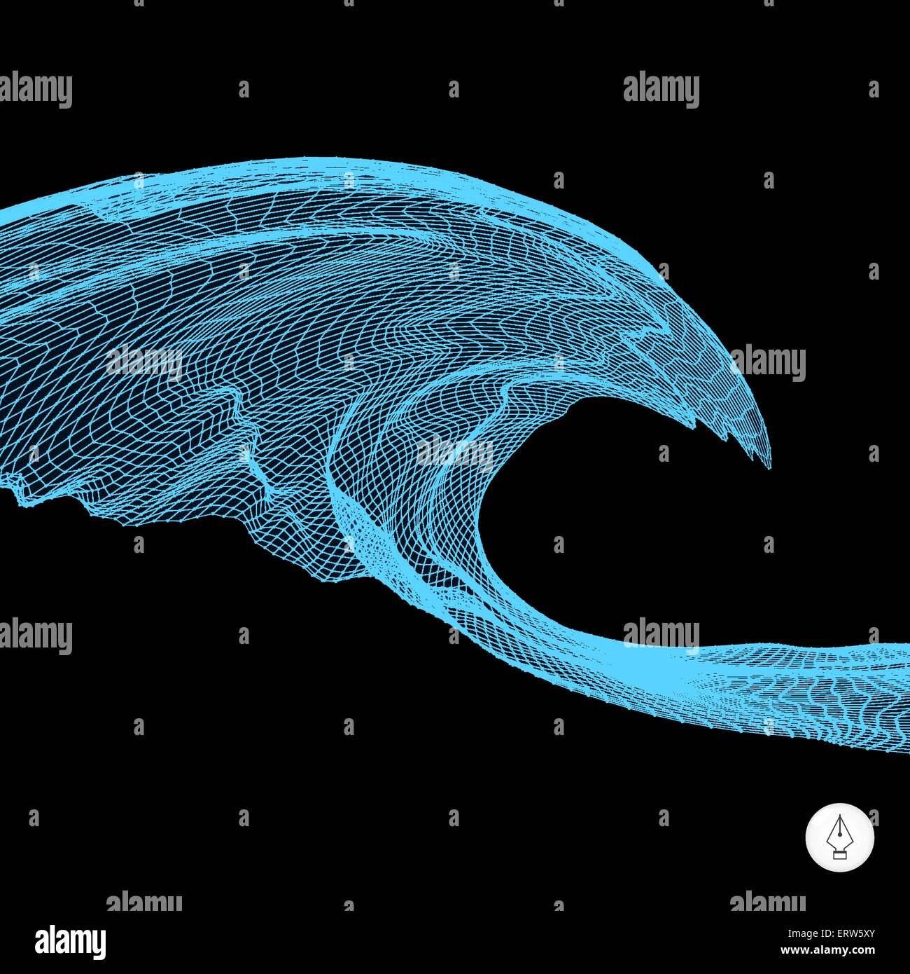 Abstract grid background. Water surface. Vector illustration. Can be ...