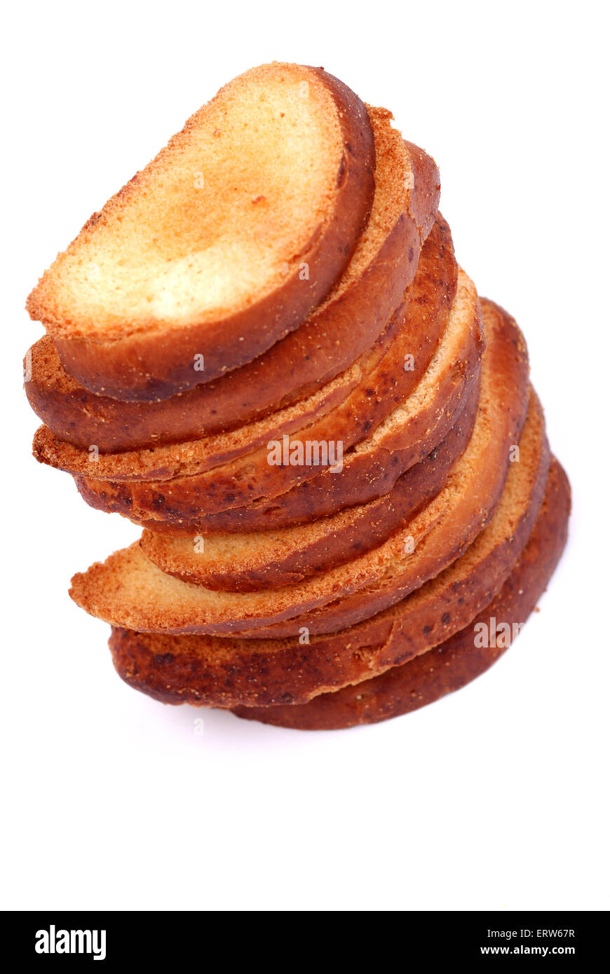 The sliced rusk isolated on white background Stock Photo - Alamy