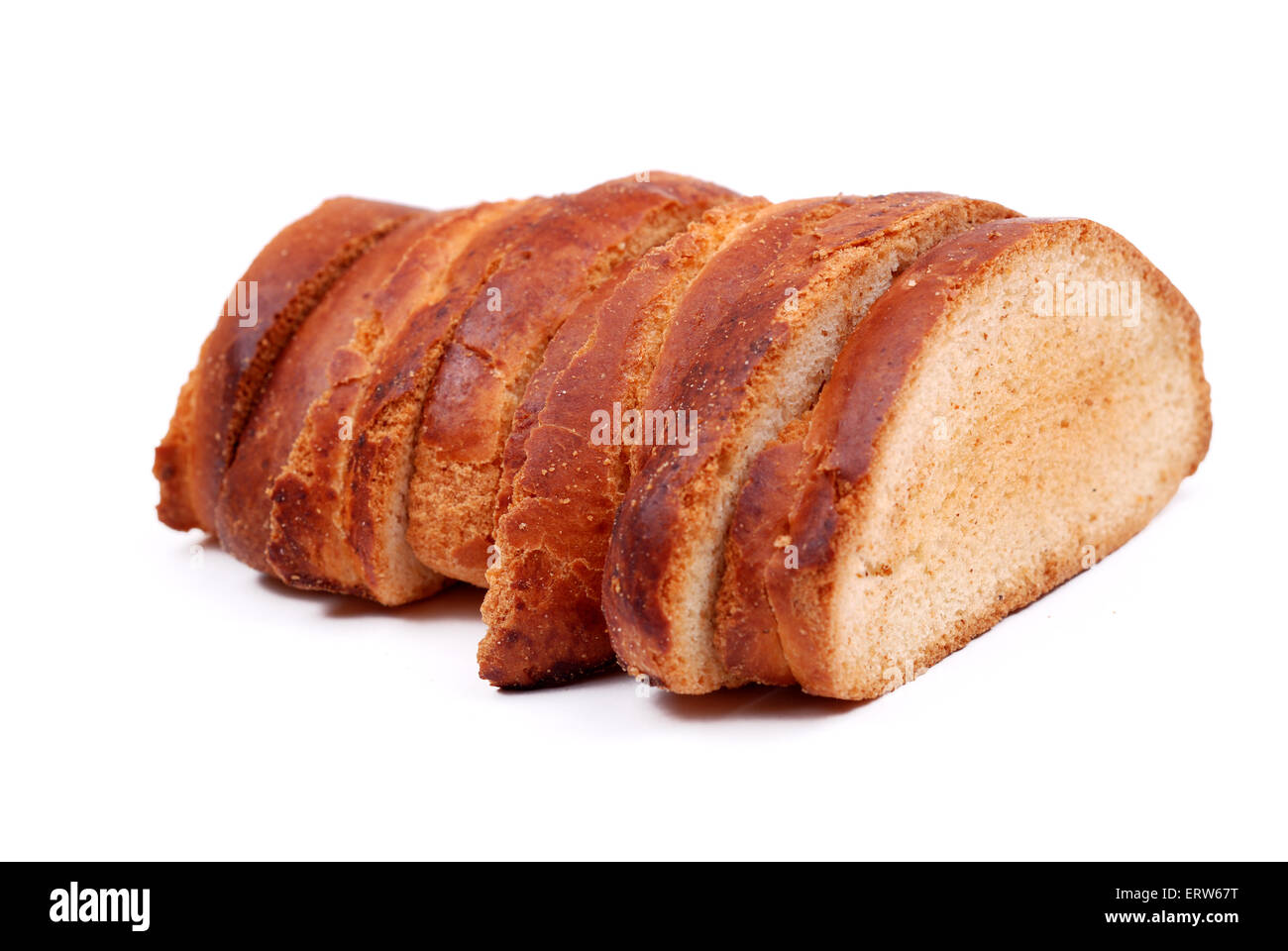 The sliced rusk isolated on white background Stock Photo - Alamy