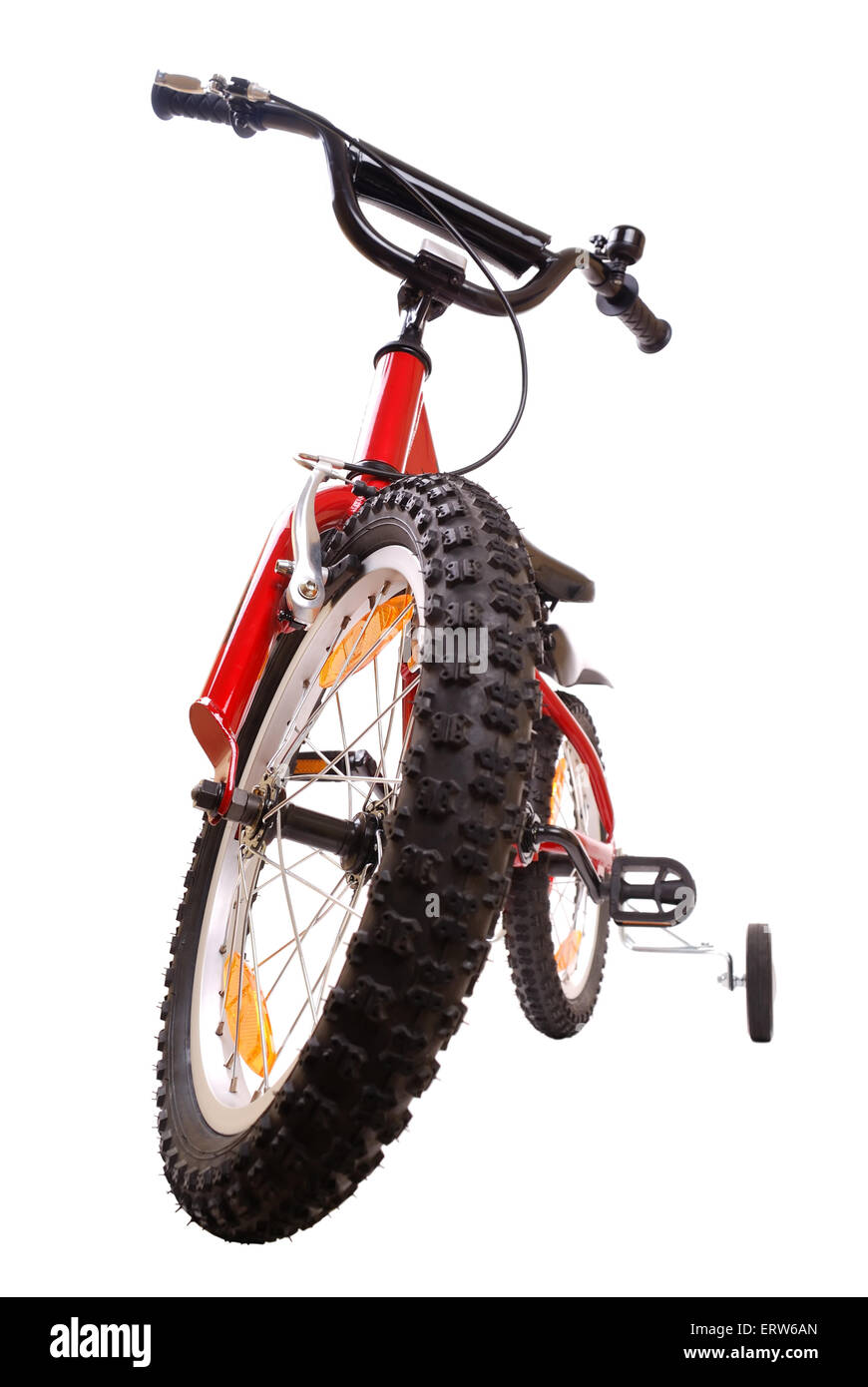 New red children's bicycle isolated on white background Stock Photo - Alamy