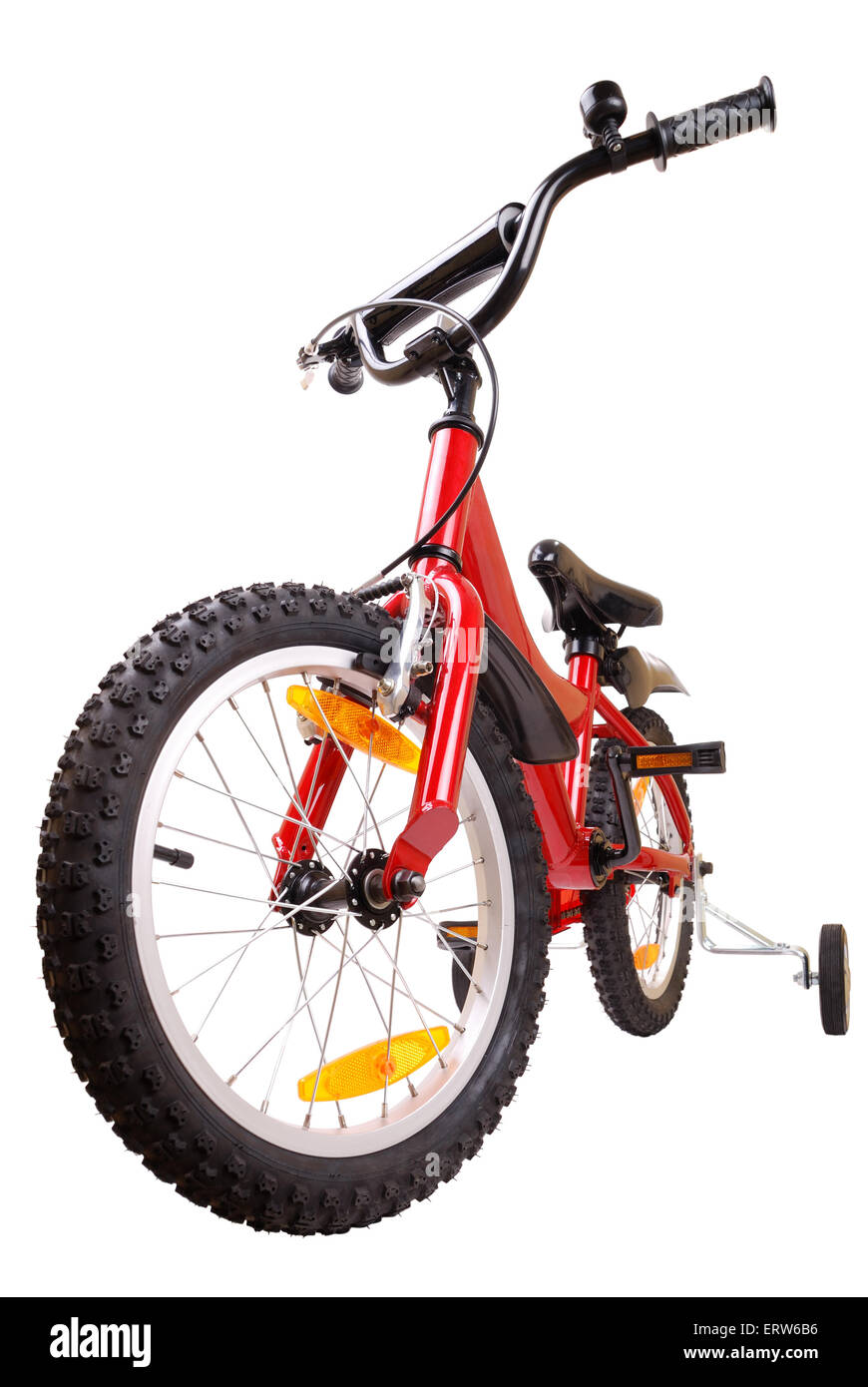 New red children's bicycle isolated on white background Stock Photo - Alamy