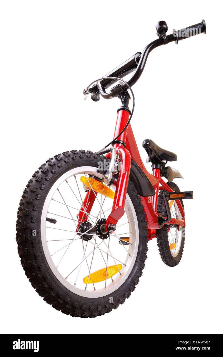 New red bicycle isolated on white background Stock Photo - Alamy