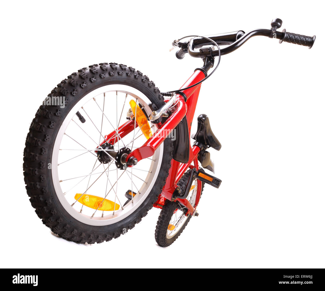 New red bicycle isolated on white background Stock Photo - Alamy