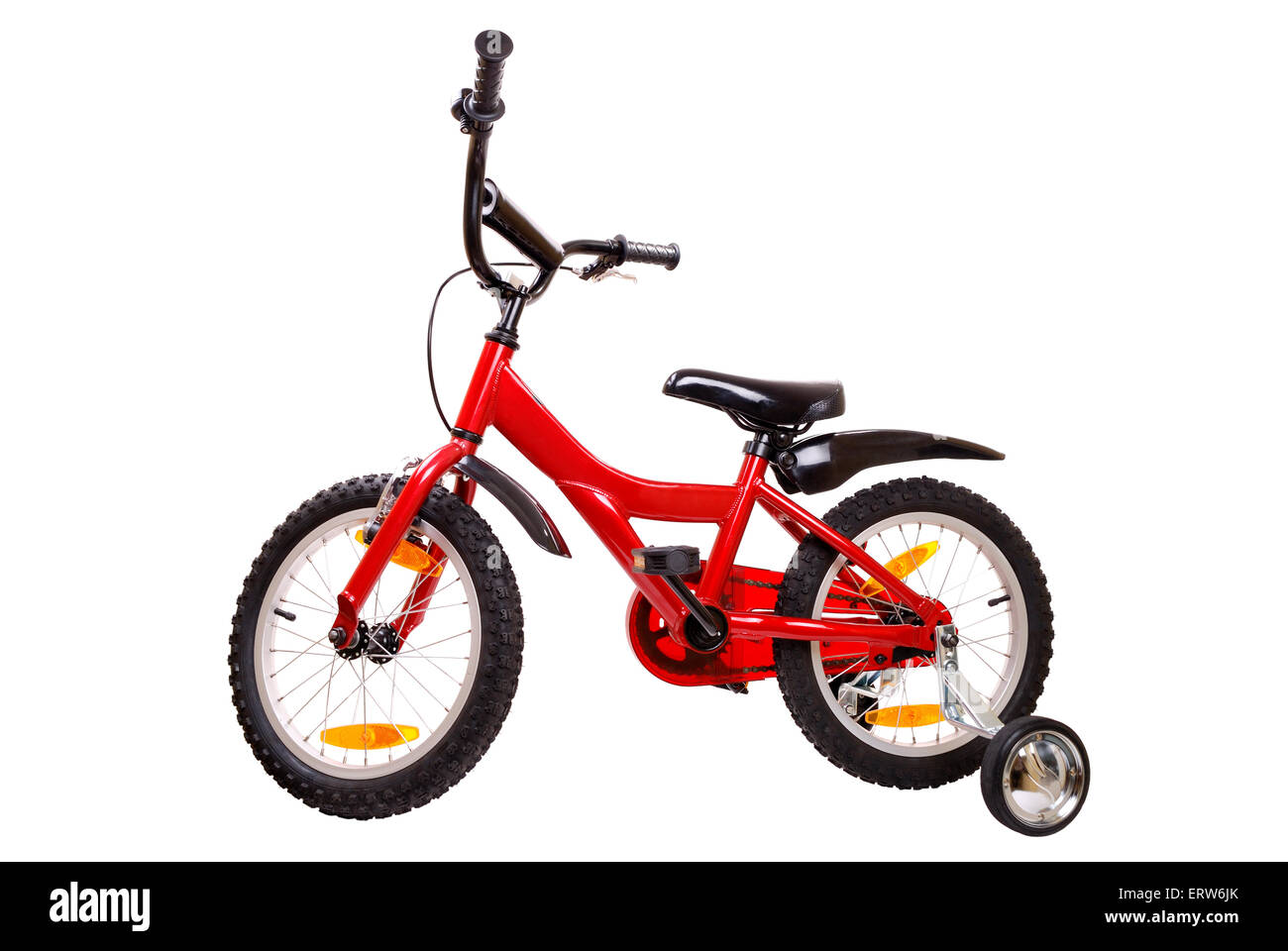New red children's bicycle isolated on white background Stock Photo - Alamy