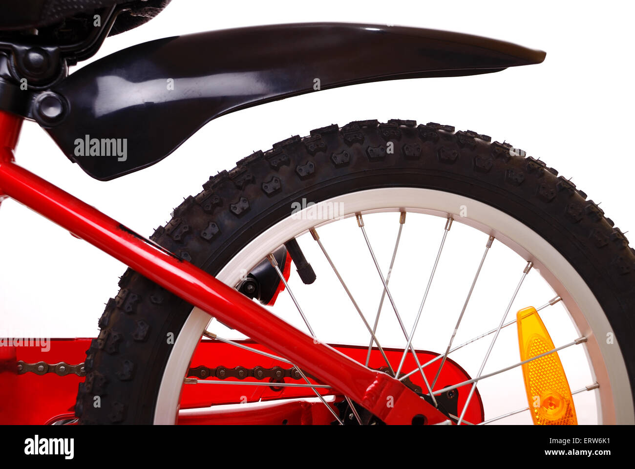 New red bicycle isolated on white background Stock Photo - Alamy