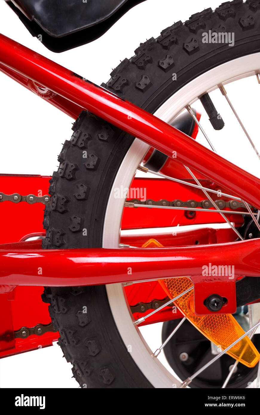 New red children's bicycle isolated on white background Stock Photo - Alamy