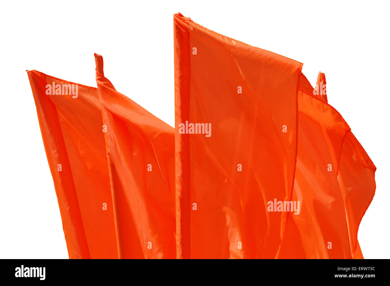 Red flag fluttering on a wind isolated on white Stock Photo - Alamy