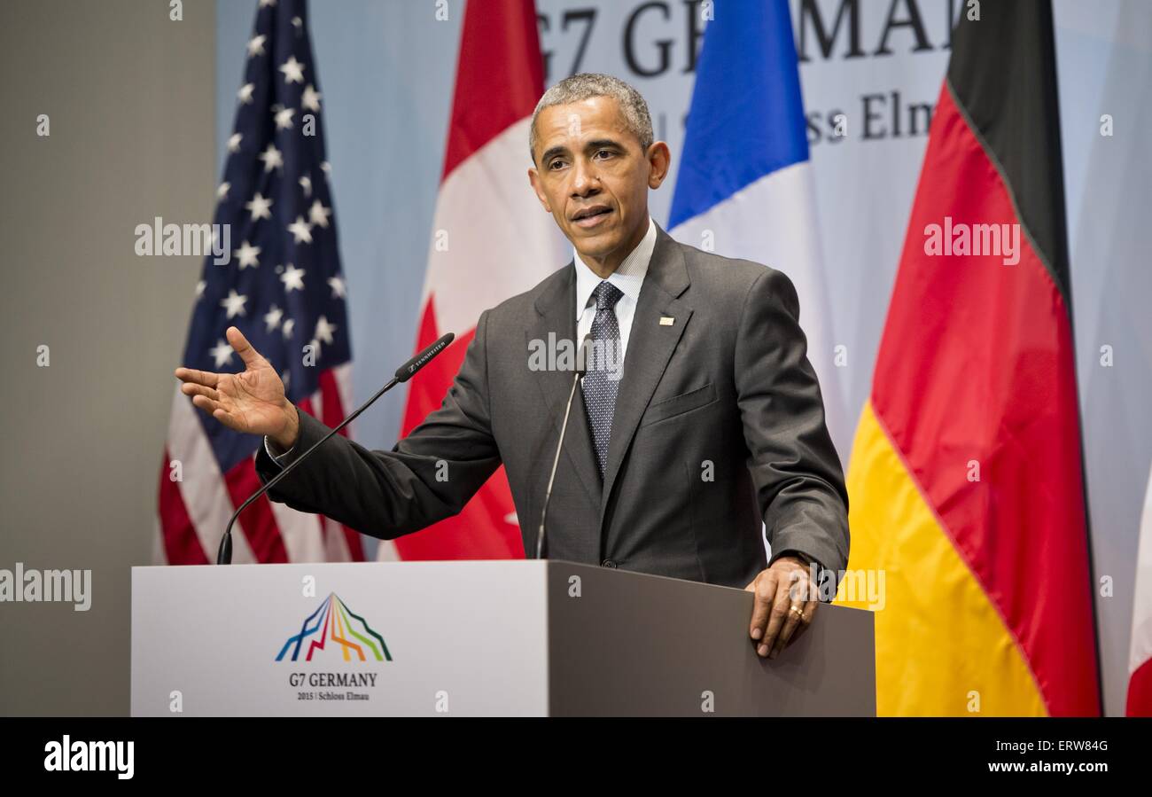 Garmisch-Partenkirchen, Germany. 8th June, 2015. US President Barack ...