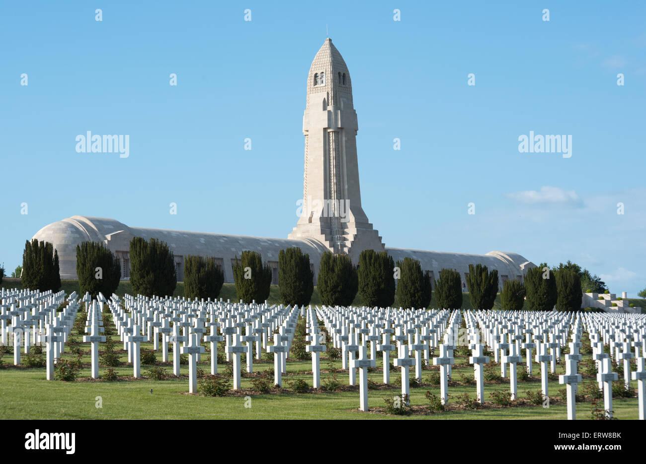 French National Cemetery of Douaumont with Ossuary of Douaumont, Verdun ...