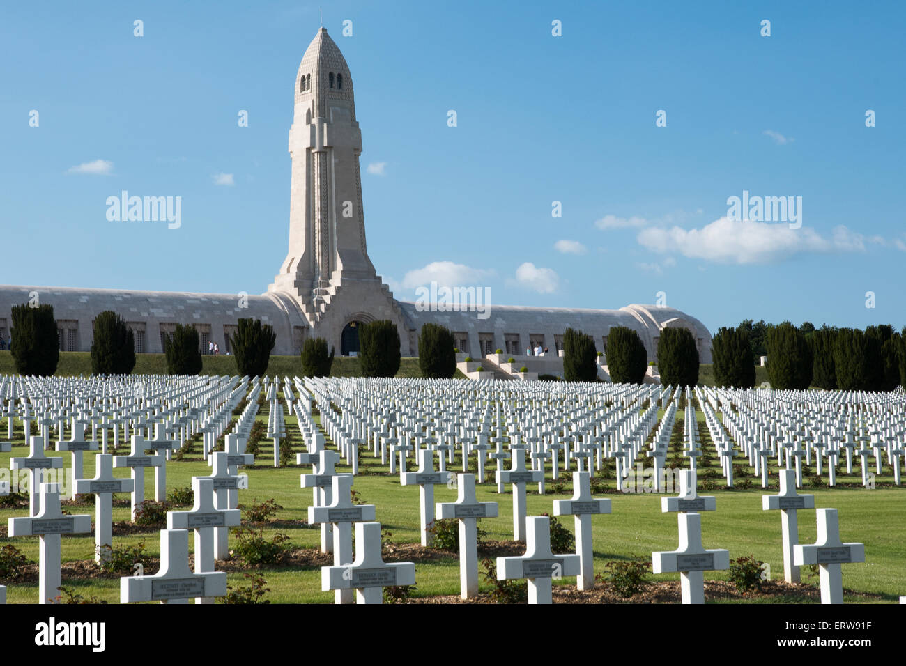 French National Cemetery of Douaumont with Ossuary of Douaumont, Verdun ...