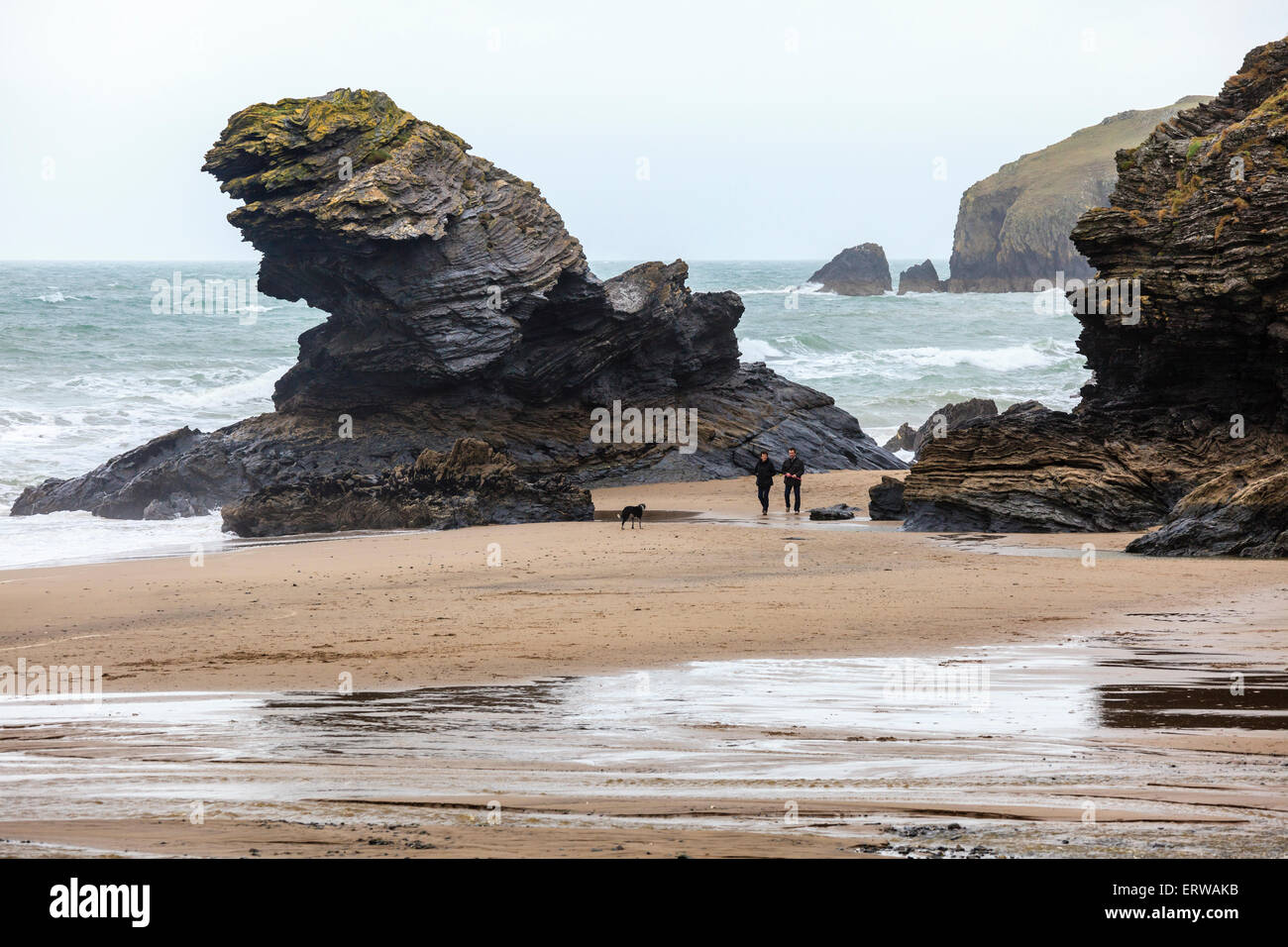 Carreg Bica Rock, Llangrannog, Ceredigion, Wales Stock Photo - Alamy