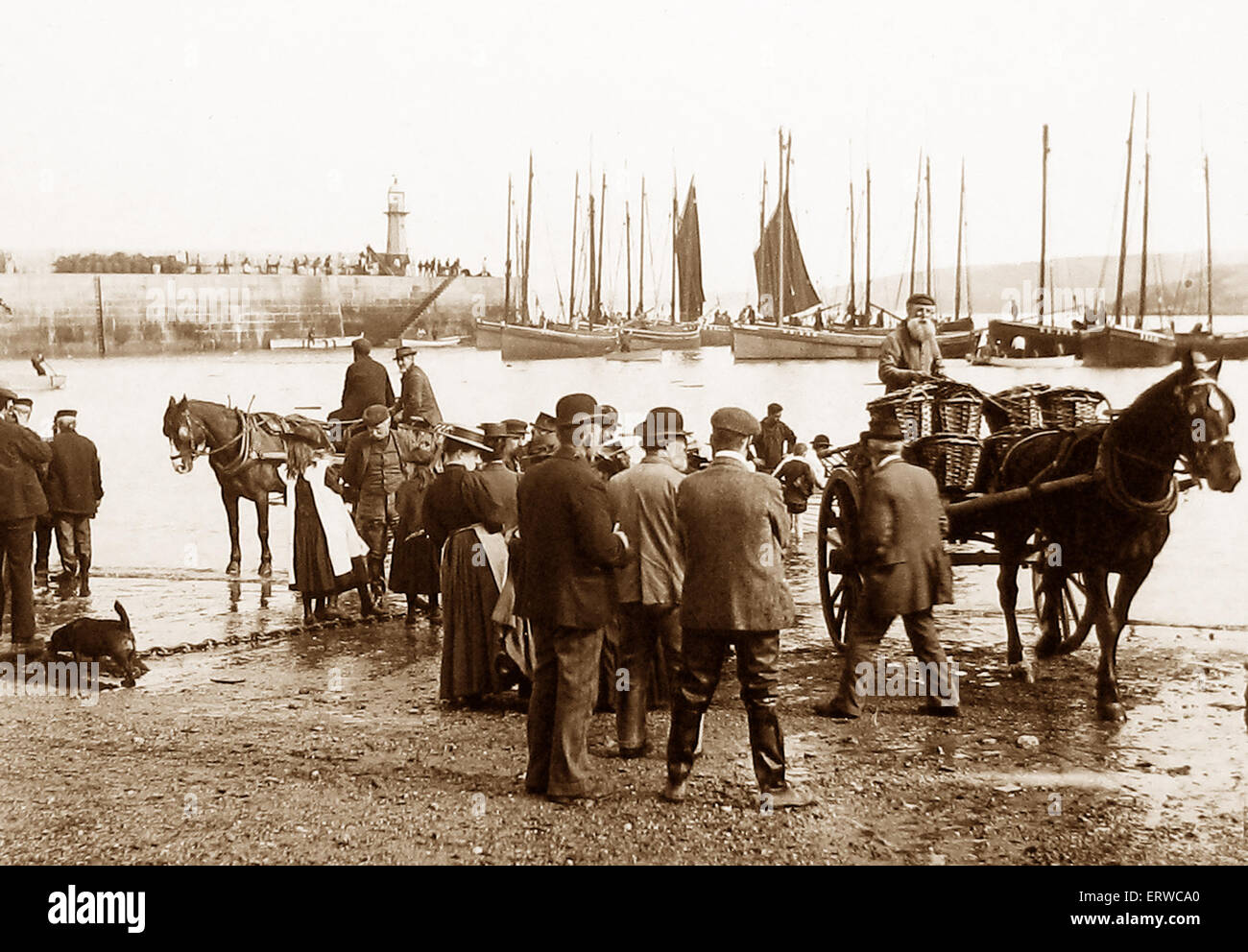 St. Ives Cornwall Victorian period Stock Photo - Alamy