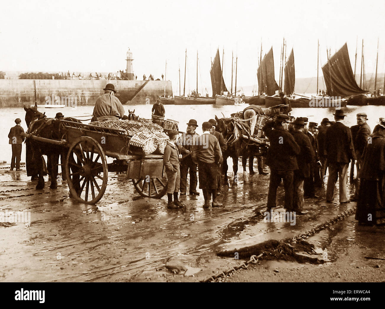 St. Ives Cornwall Victorian period Stock Photo - Alamy