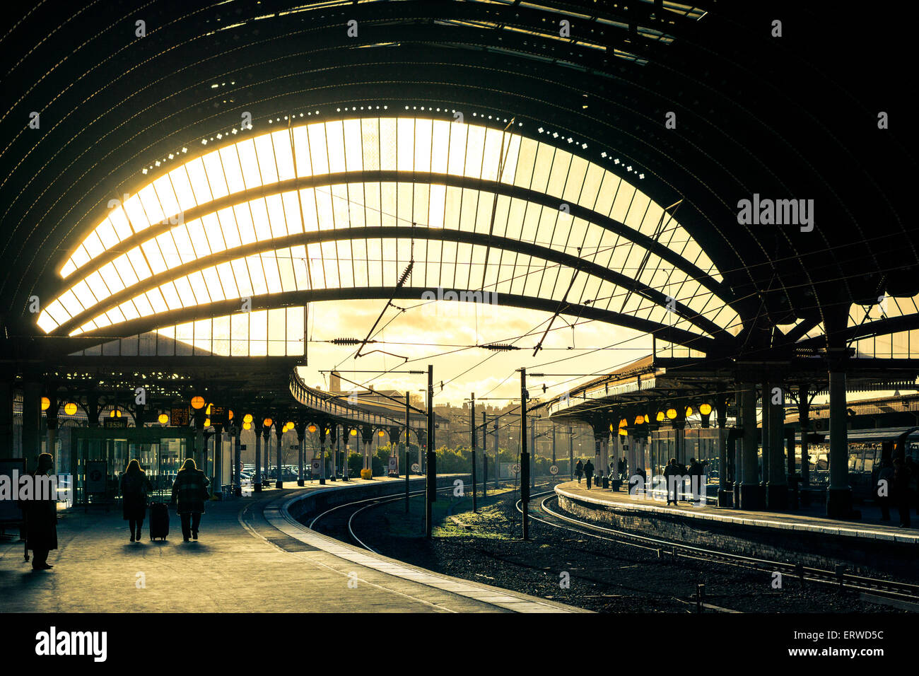 Sunset over York train station Stock Photo - Alamy