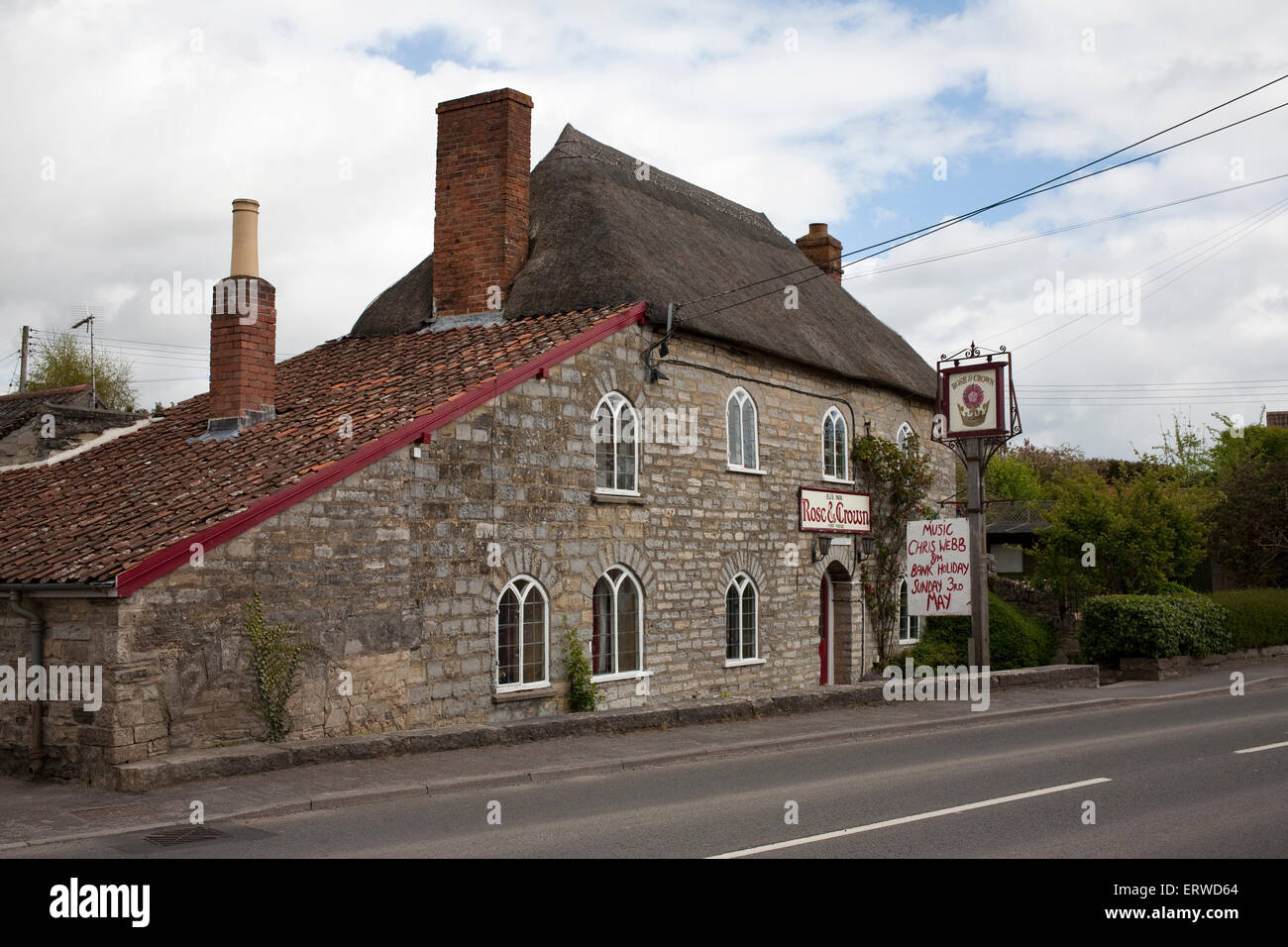 the rose and crown public house in Huish Episcopi Somerset uk ...