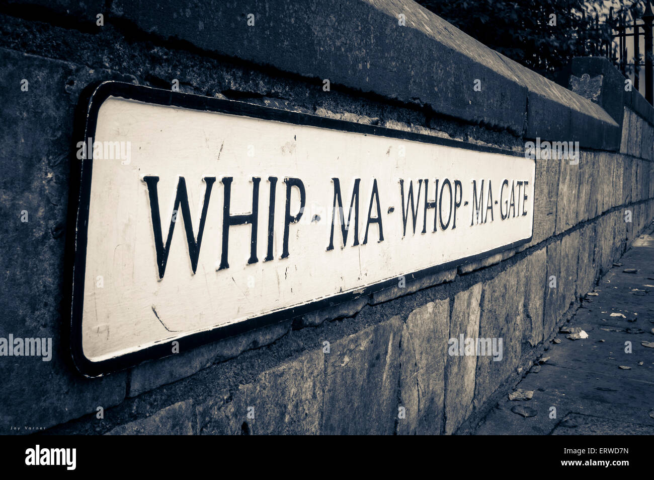 Historic Whip Ma Whop Ma Gate sign York Stock Photo - Alamy