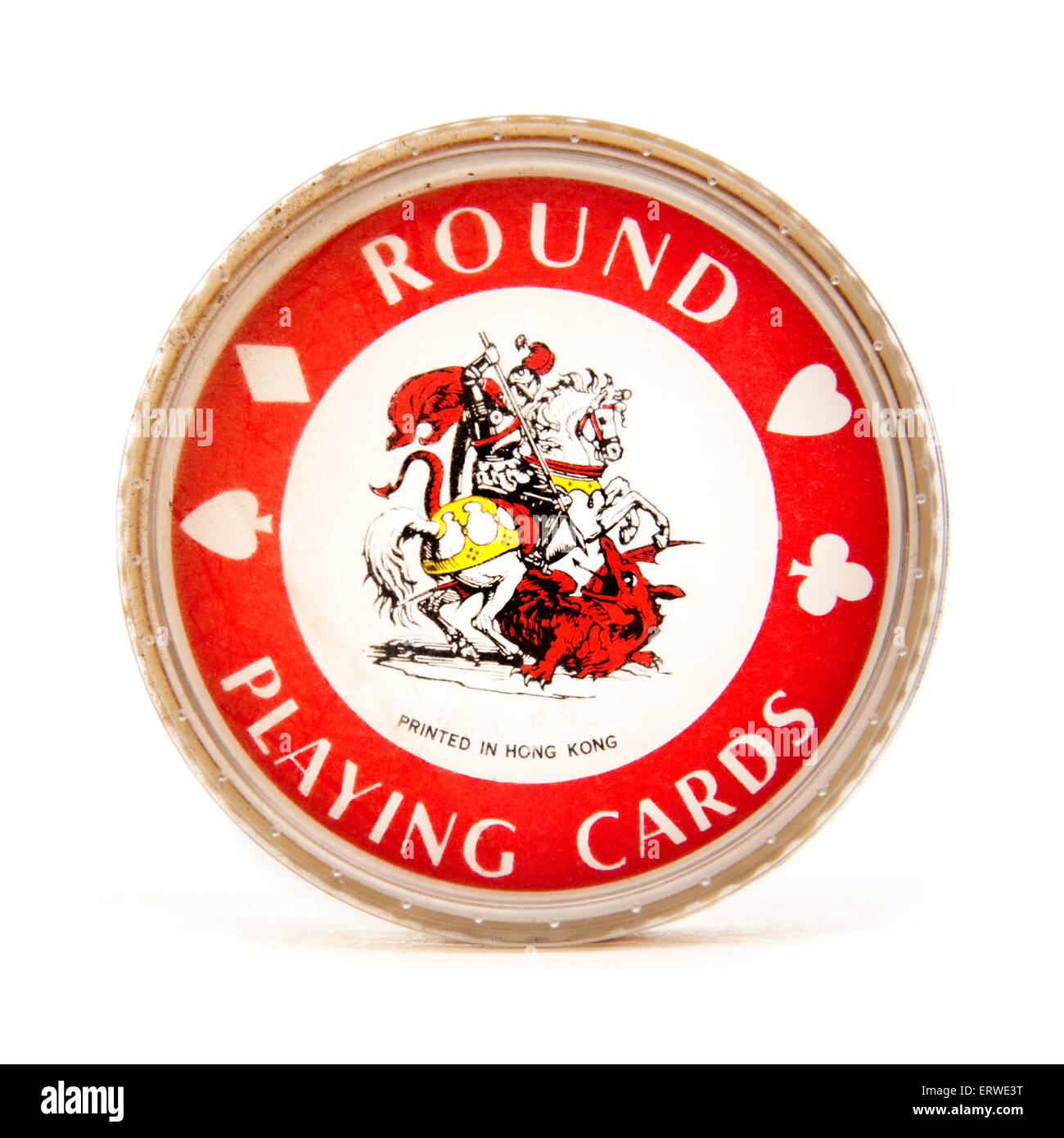 Vintage pack of round playing cards Stock Photo - Alamy