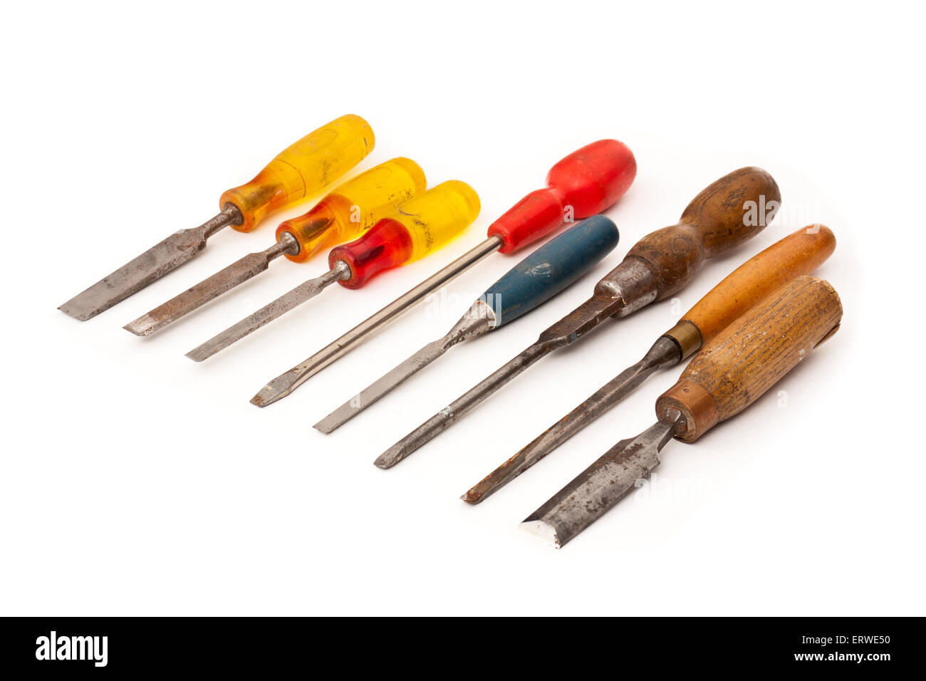Selection of vintage chisels and screwdrivers Stock Photo - Alamy