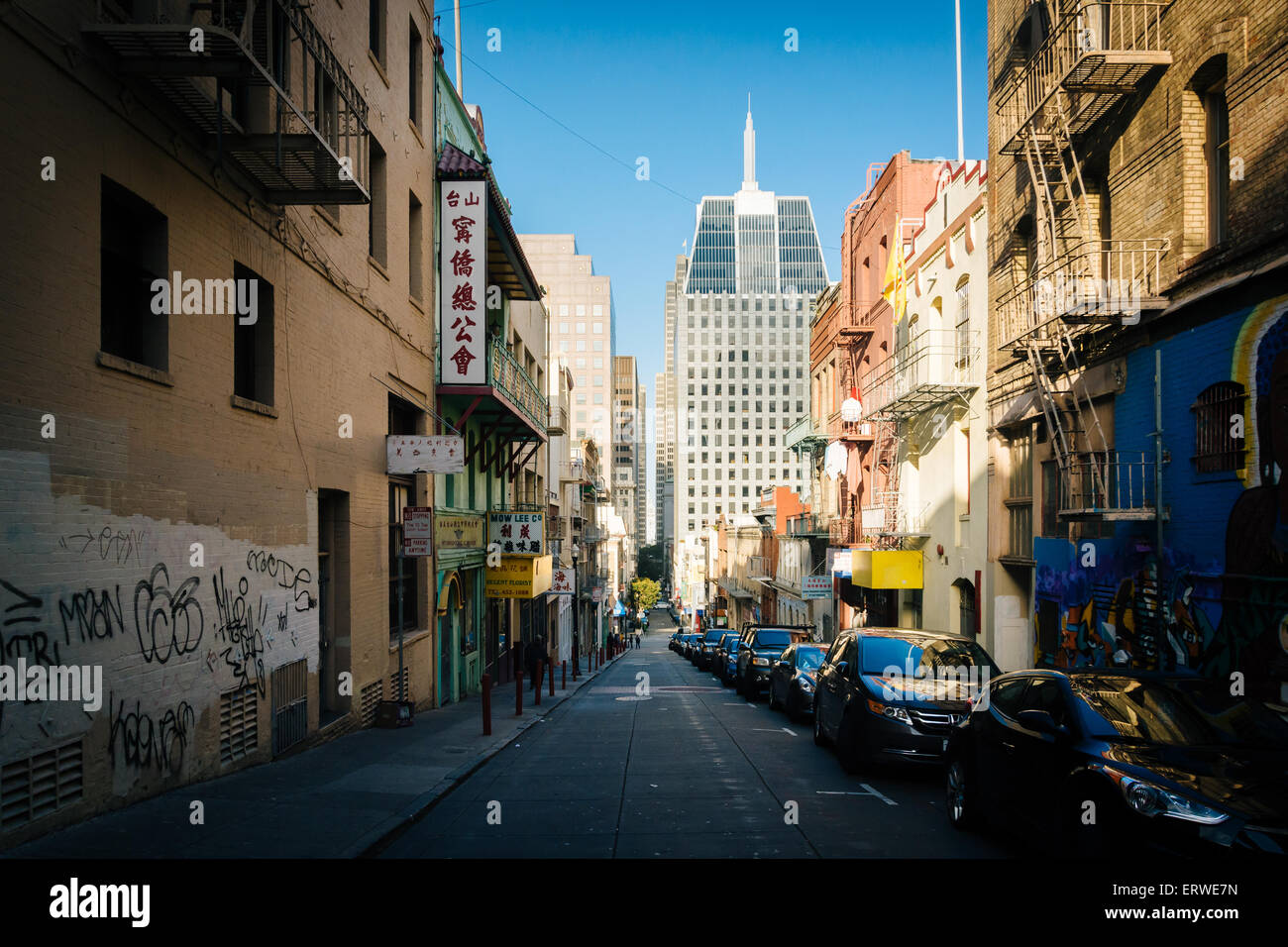 Commercial Street, in Chinatown, San Francisco, California Stock Photo ...