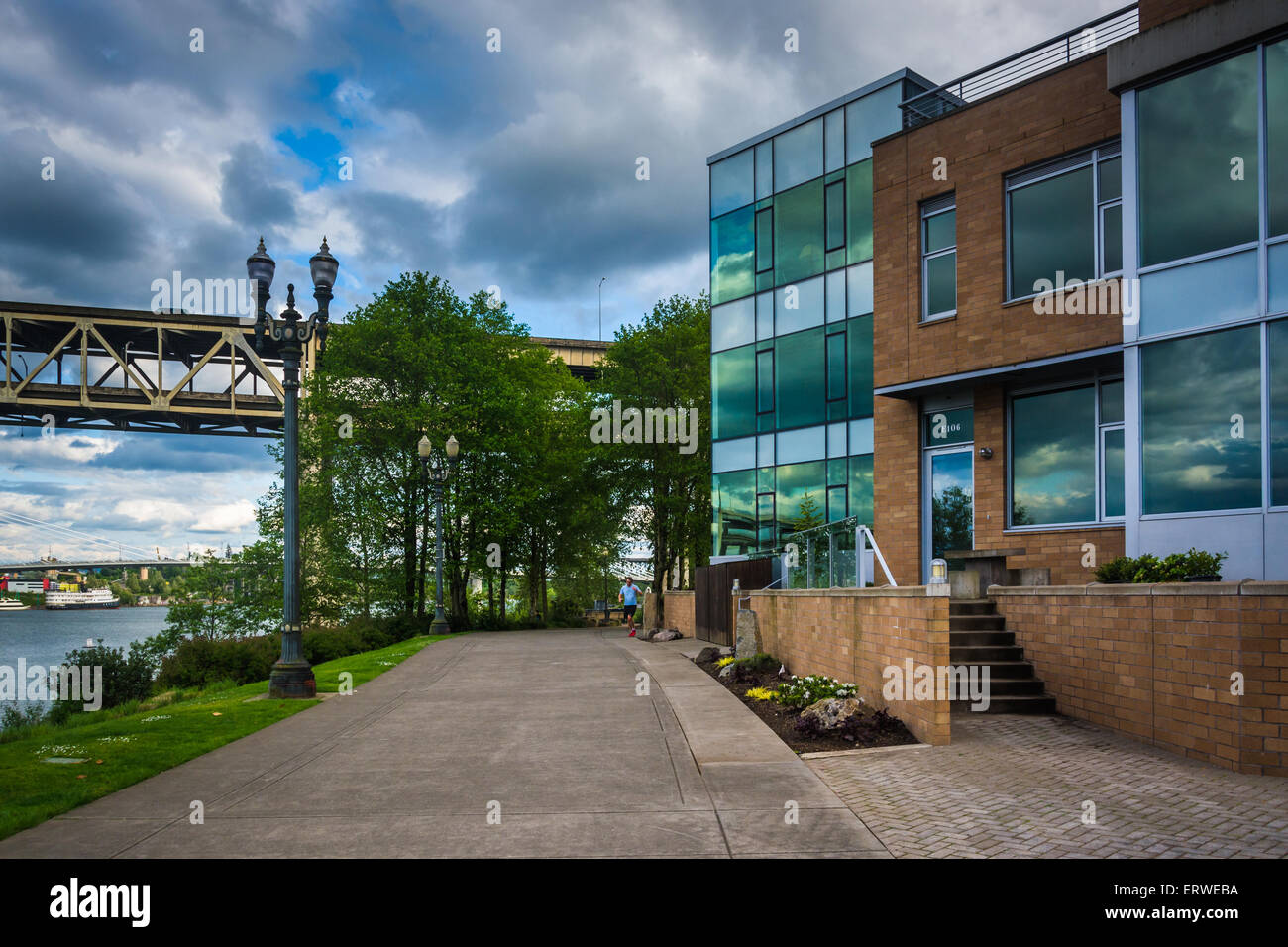 Modern buildings at the waterfront in Portland, Oregon Stock Photo - Alamy