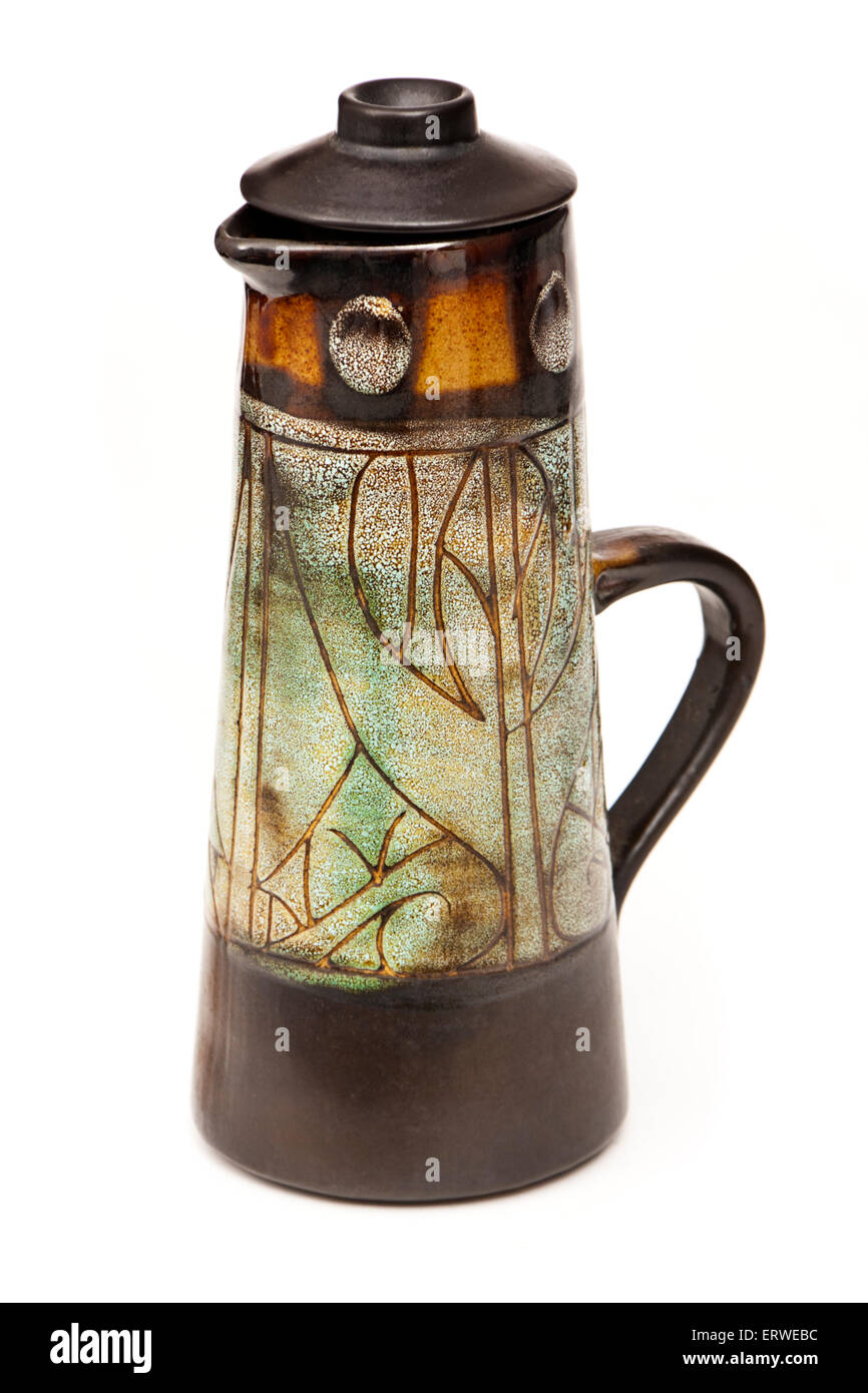 Celtic Pottery (Newlyn, Cornwall) "Medallion" coffee pot Stock Photo ...