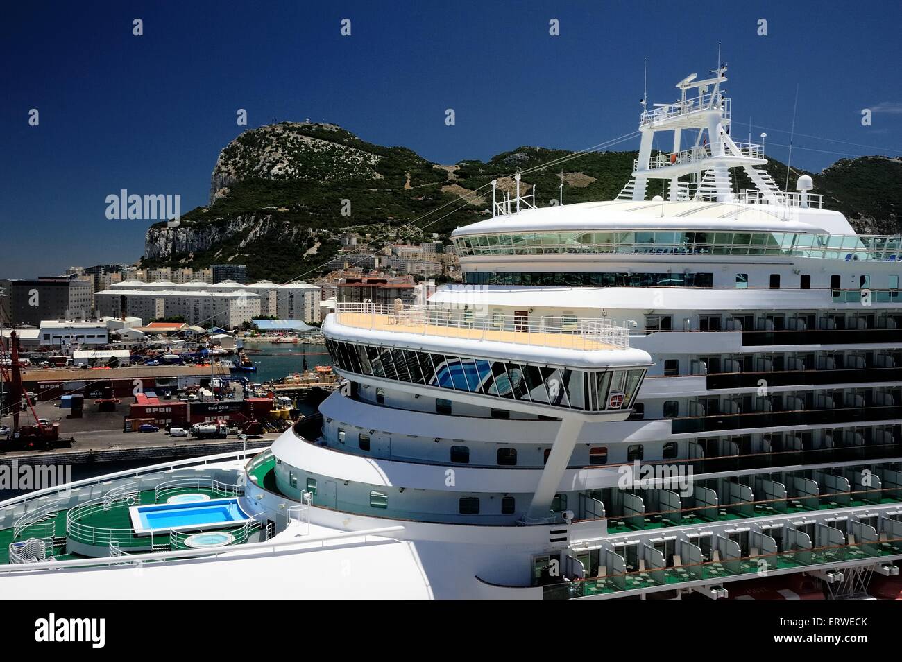 Cruise Ship and The Rock Stock Photo - Alamy