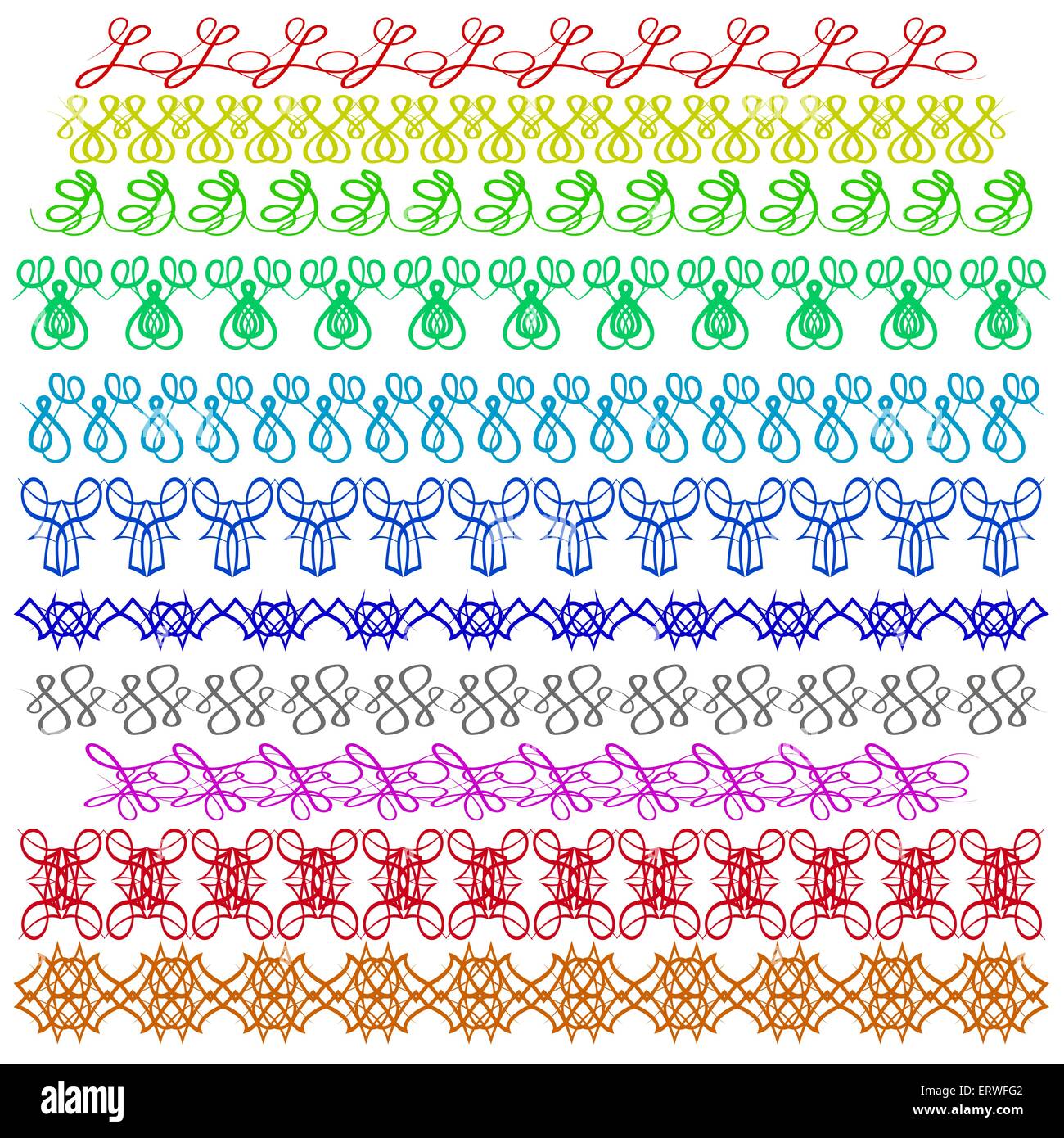 Set of Colorful sewing stitch on a white background Stock Vector Image ...