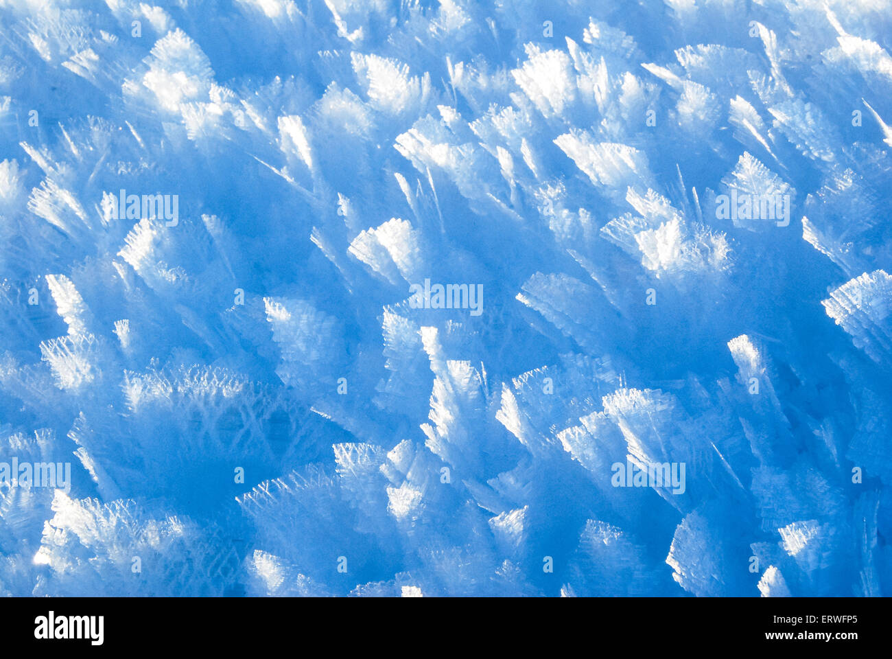 Blue ice crystals during winter Stock Photo - Alamy