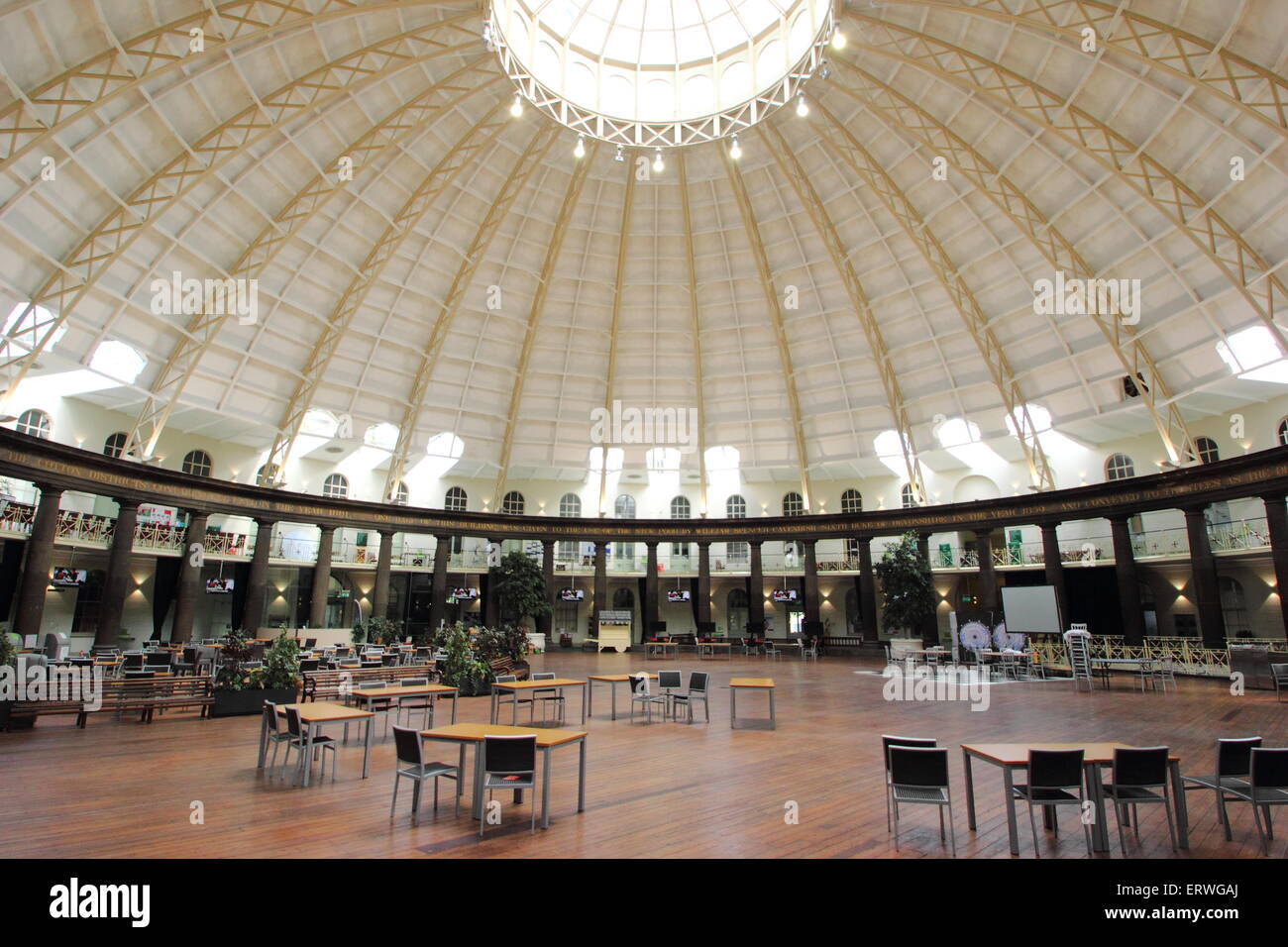 Interior of the Devonshire Dome in Buxton, Derbyshire; the largest ...
