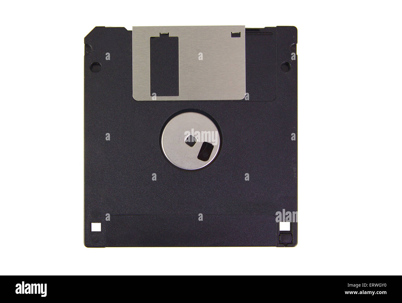 Back part of a black floppy disk isolated on white background Stock ...