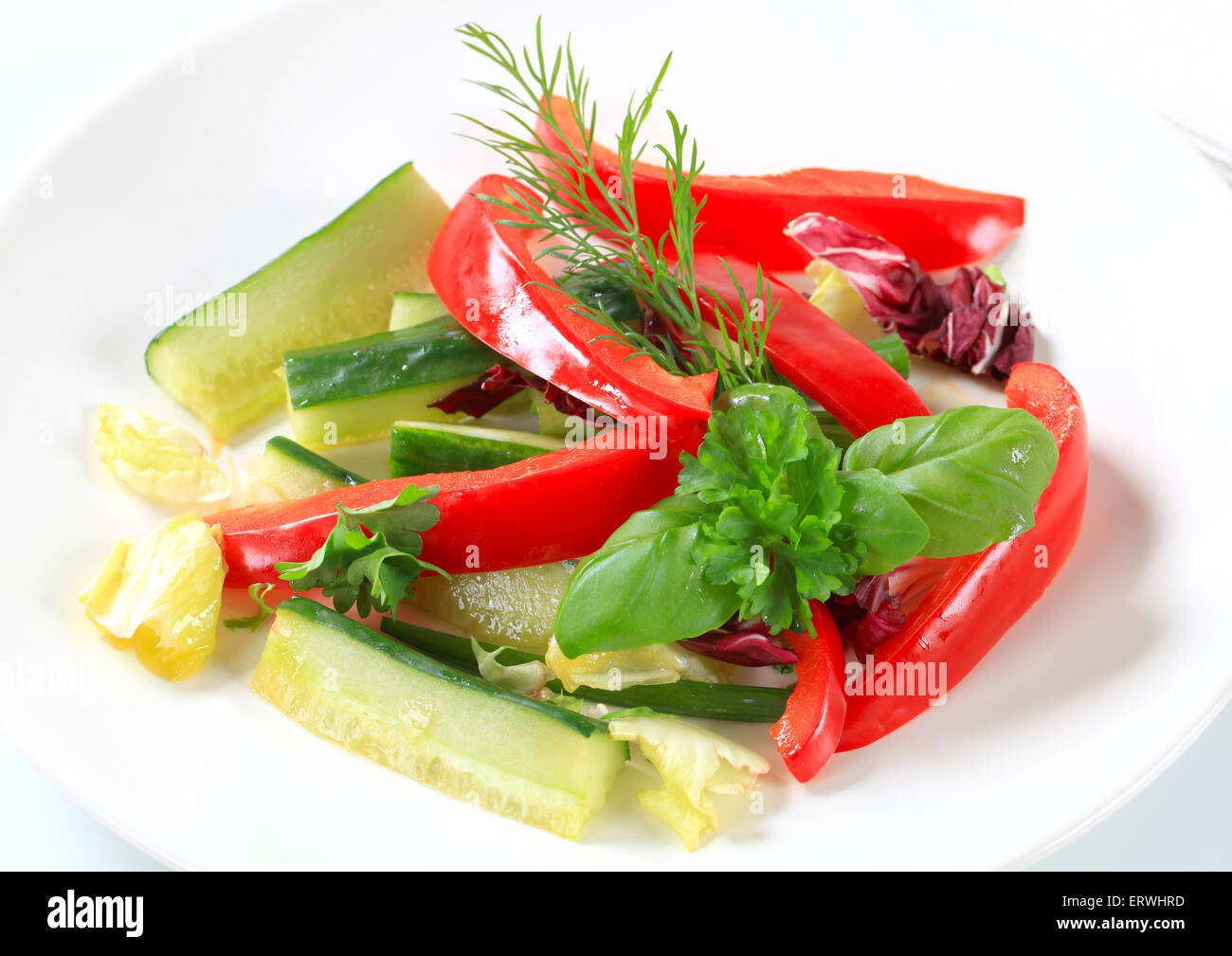 Fresh red bell pepper and cucumber sticks Stock Photo - Alamy