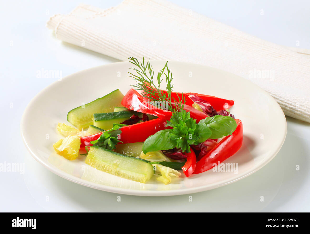 Fresh red bell pepper and cucumber sticks Stock Photo - Alamy