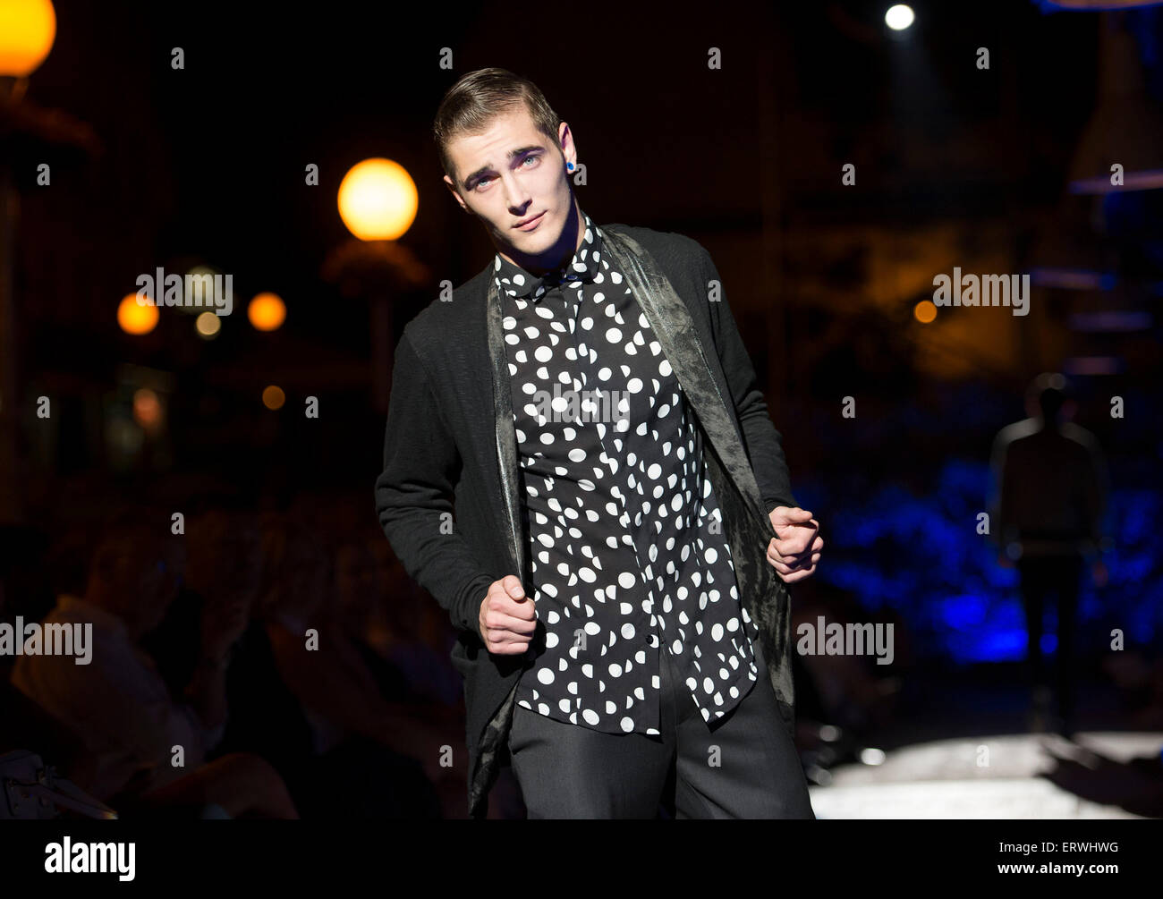 Zagreb, Croatia. 8th June, 2015. A model presents a creation during the ...
