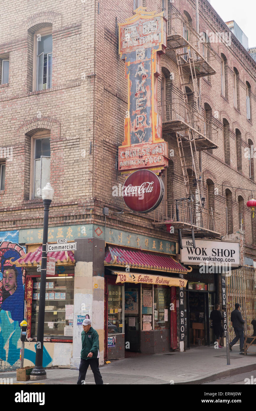 Historic building on Grant Street in San Francisco's Chinatown Stock ...