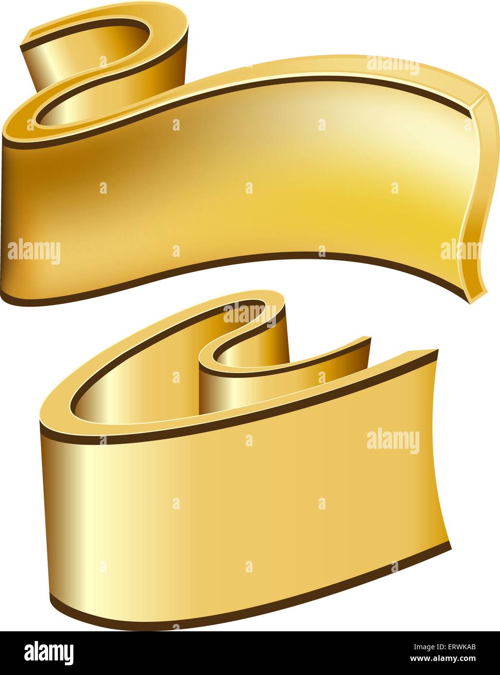 Gold ribbon collection Stock Vector Image & Art - Alamy
