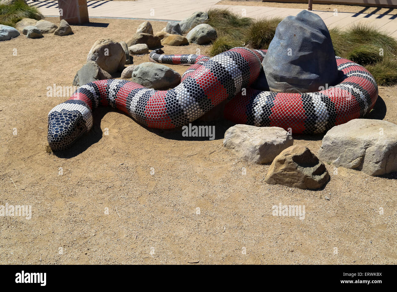 California Mountain King Snake Sculpture in Malibu, California Stock ...
