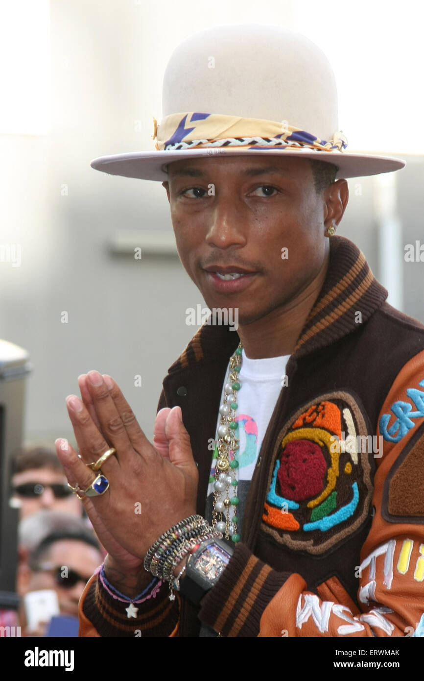 Pharrell Williams Hollywood Walk of Fame Star Ceremony in front of the ...