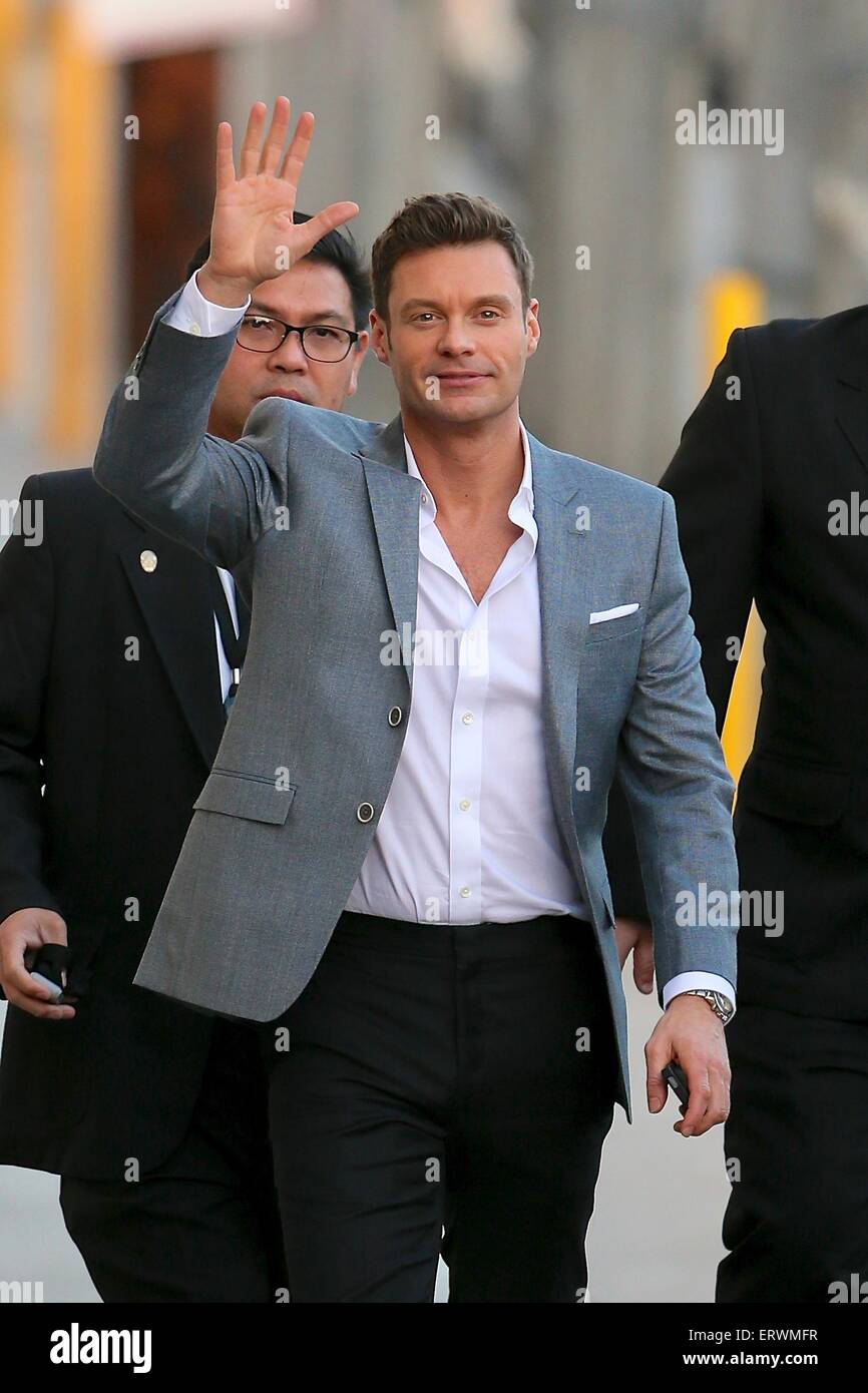 Ryan Seacrest seen arriving for a taping of Jimmy Kimmel Live Featuring ...
