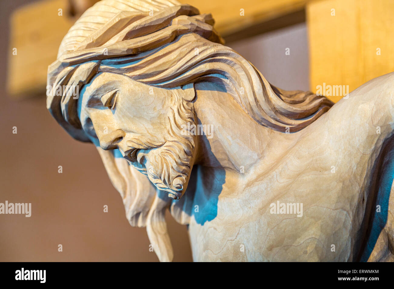 A wood carved statue of the Crucifixion of Jesus Christ Stock Photo - Alamy