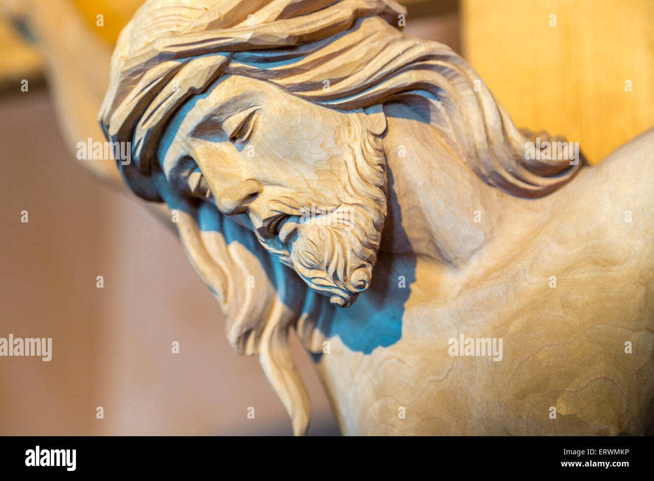 A wood carved statue of the Crucifixion of Jesus Christ Stock Photo - Alamy