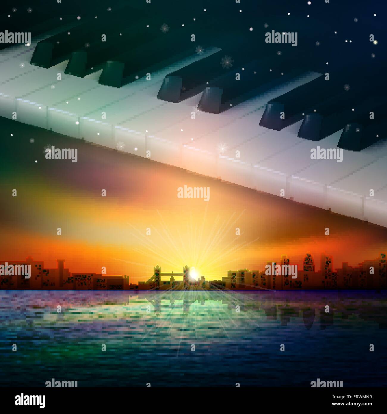 Piano keys architecture Stock Vector Images - Alamy