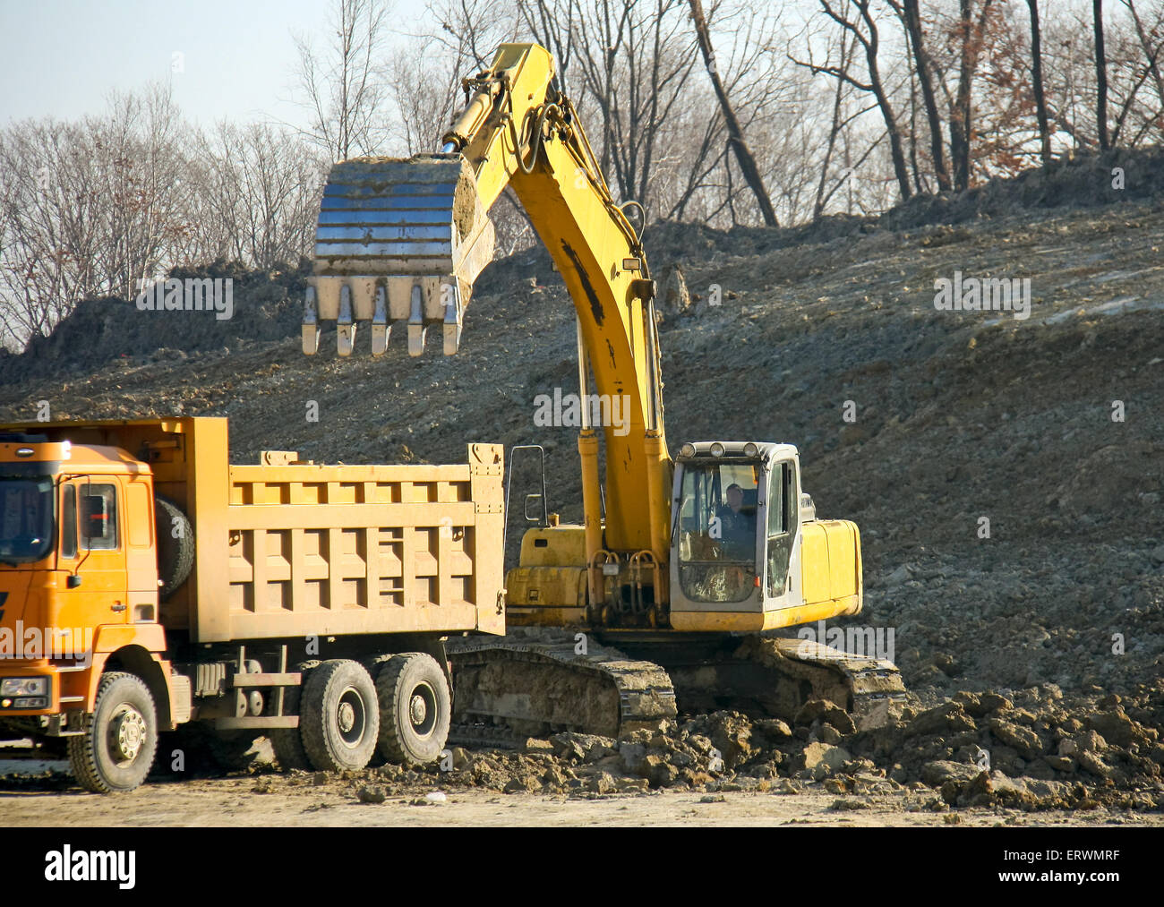 construction heavy machinery at work Stock Photo - Alamy
