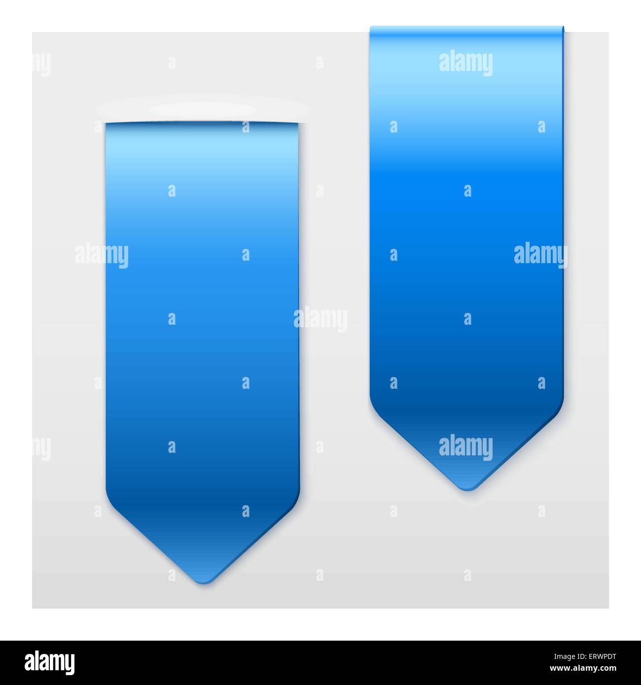 Set of Popular blue ribbons sticker on top. Realistic modern style ...