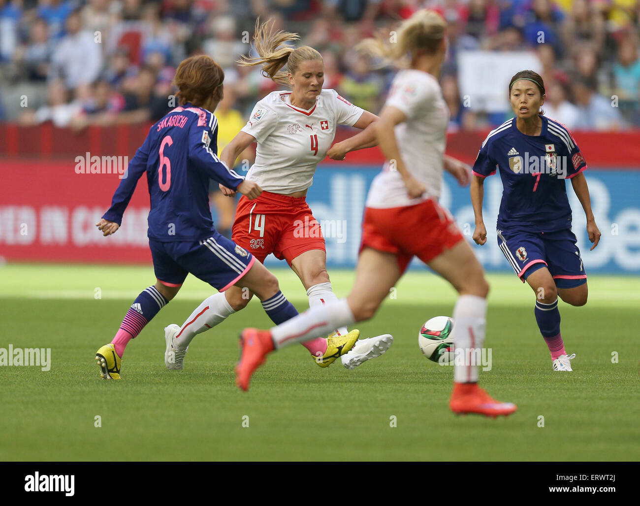 Vancouver, Canada. 8th June, 2015. Switzerland's Rachel Rinast (2nd L ...