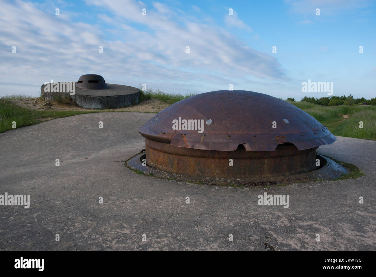 Gun turrets on top of Fort de Douaumont, Verdun Stock Photo - Alamy