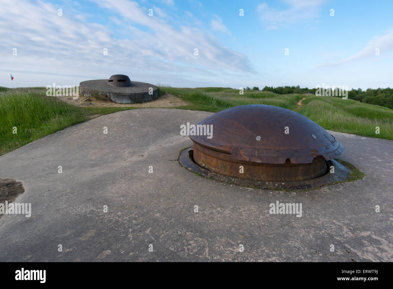 Gun turrets on top of Fort de Douaumont, Verdun Stock Photo - Alamy