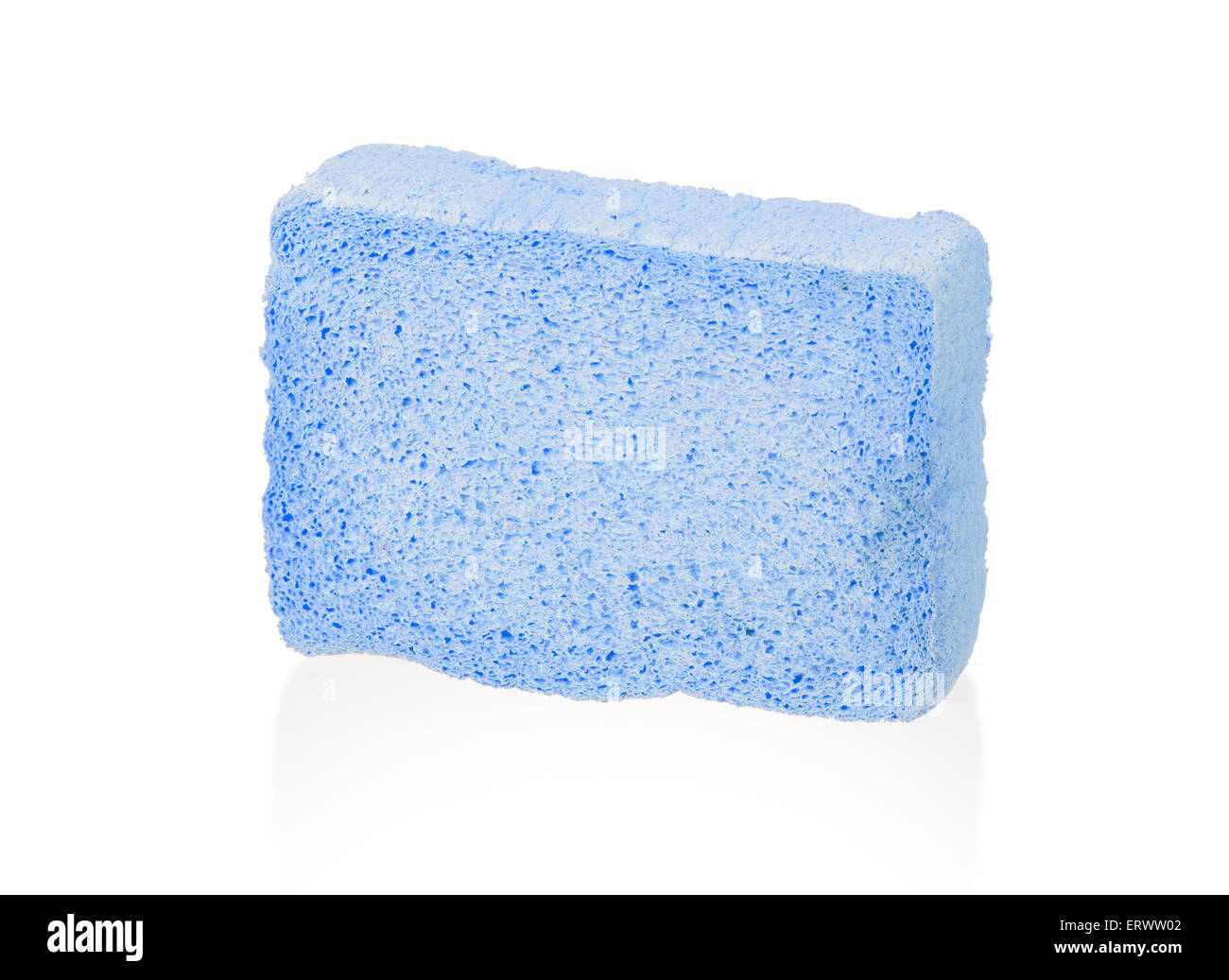 Simple old blue sponge isolated on white Stock Photo - Alamy