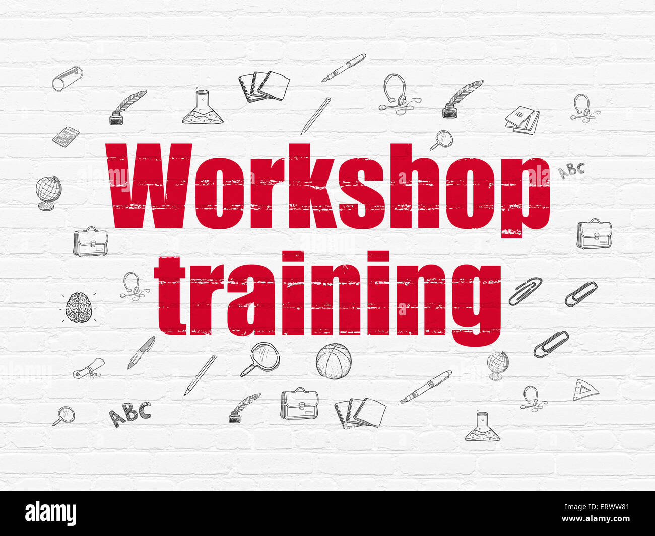 Learning concept: Workshop Training on wall background Stock Photo - Alamy